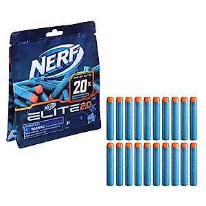 Nerf Elite 2.0 20-Dart Refill Pack,, Christmas Stocking Stuffers - 20 Official Nerf Elite 2.0 Foam Darts - Compatible with All Nerf Blasters That Use Elite Darts