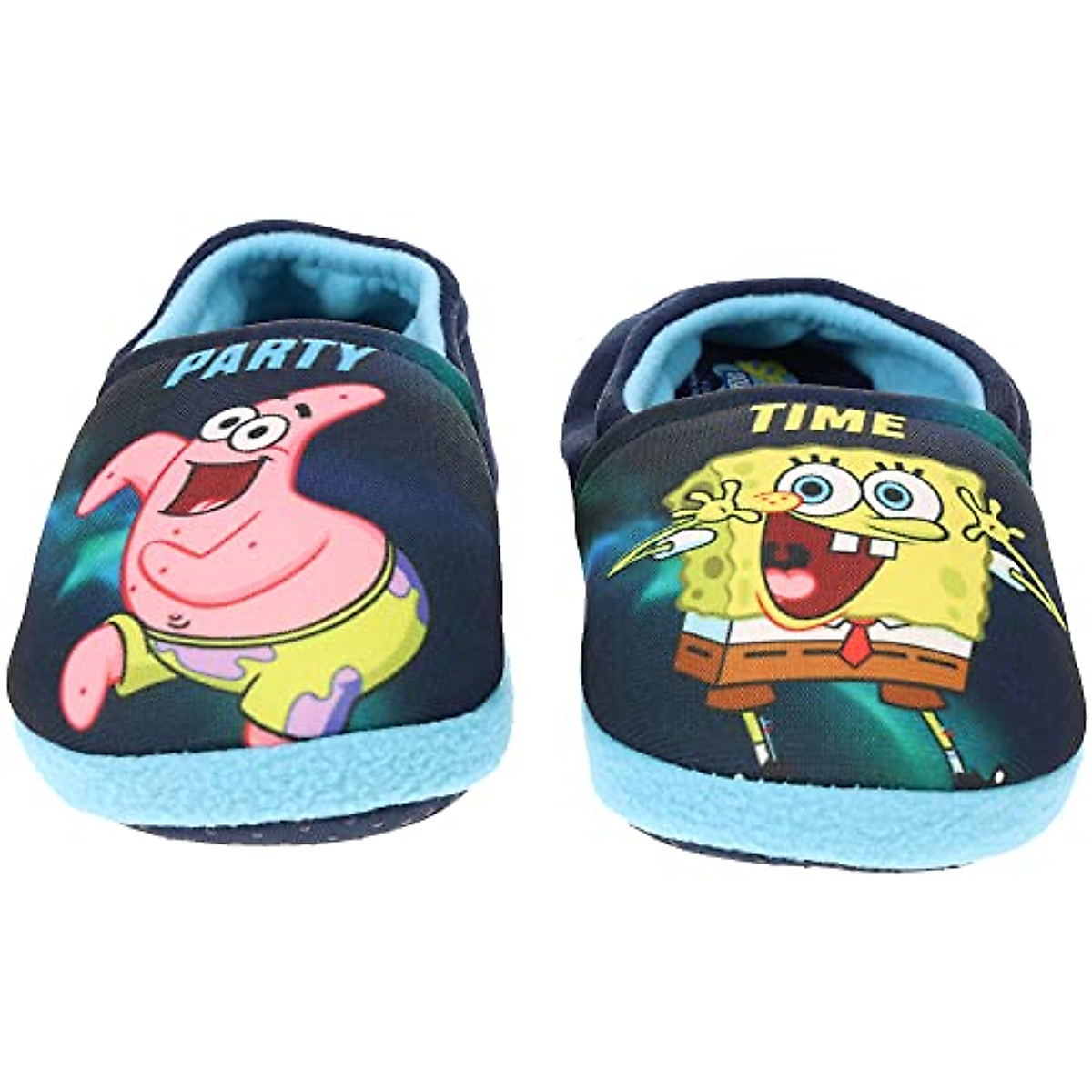 Spongebob Squarepants Boys 2 Piece Pajama Set with Slippers, Size 10 Navy