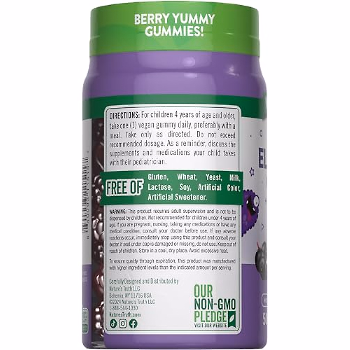 Nature's Truth Kids Elderberry Gummies | 50 Count | with Zinc and Vitamin C | Vegan, Non-GMO & Gluten Free Supplement