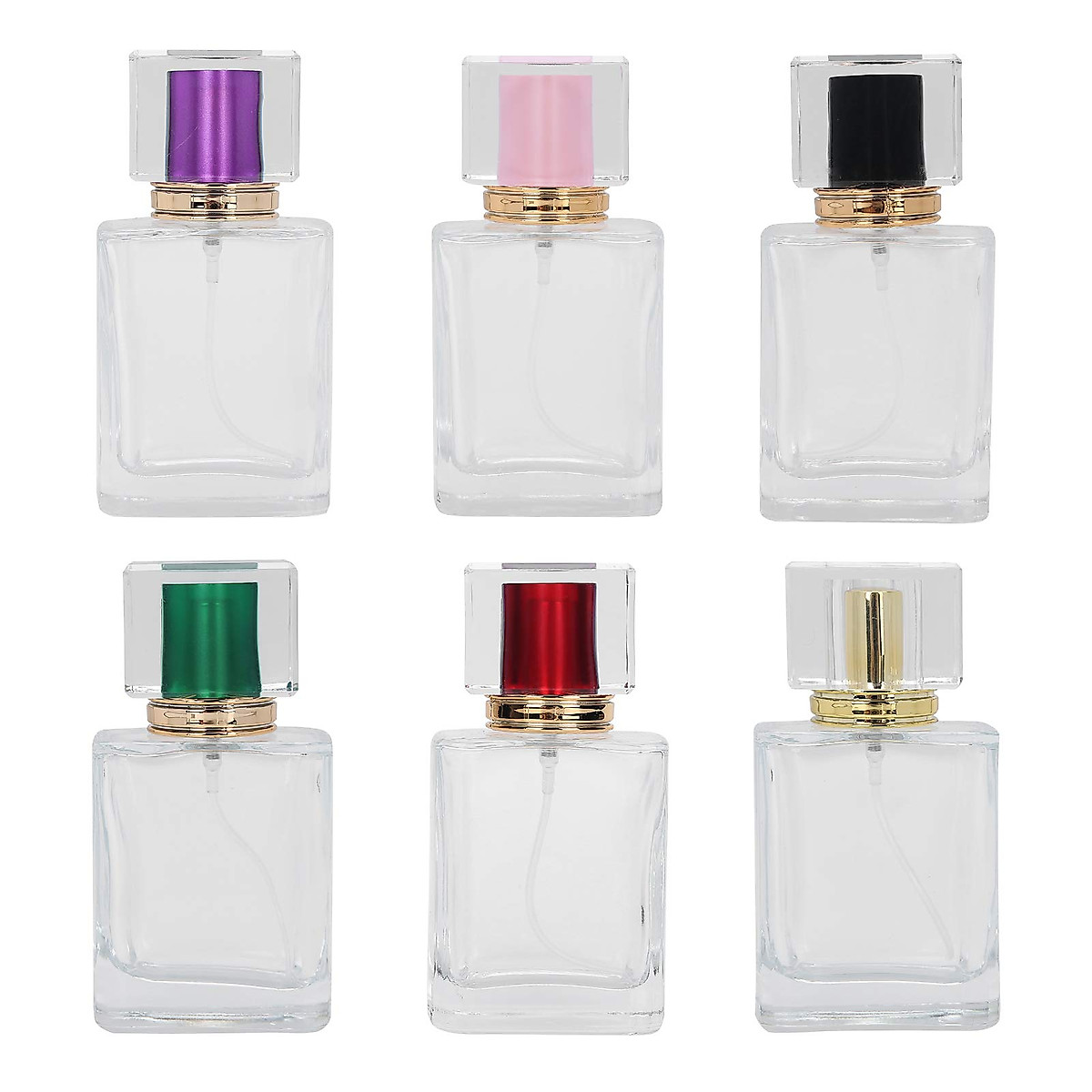 Yosoo Empty Perfume Bottle, 6pcs 50ml Empty Spray Bottle Glass Refillable Refilling Perfume Bottle Makeup Empty Spray Bottle Perfume Atomizer Dispenser for Aromatherapy