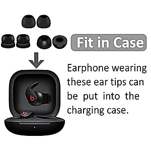 9 Pairs Ear Tips Set Compatible with Beats Fit Pro, Memory Foam Double Flange and Normal Silicone Tips S/M/L Replacement Noise Isolation Fit in Case Eartips for Beat Fit Pro - Black