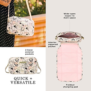 Petunia Pickle Bottom Companion Diaper Clutch with Fold-Out Changing Pad, For On-The-Go Parents, Fits Baby Essentials, Lightweight & Easy To Clean (Shimmery Minnie Mouse)
