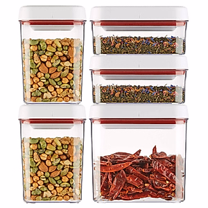 Zyliss Twist & Seal 5-Piece Storage Container Set - Airtight Food Storage Containers - Coffee, Sugar, Cereal, Flour, Pasta and Snack Containers - BPA-Free Food Storage - 5 Pieces