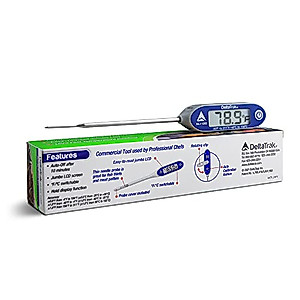 DeltaTrakessentials 11063 FlashCheck Jumbo Display Auto-Cal Needle Probe Thermometer