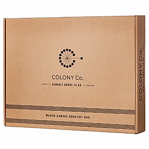 World's Strongest Grocery Bag, Handmade with Certified Organic Cotton and Hand Waxed with Beeswax, Foldable, Stiff Waxed Canvas Stands Up for Easy Filling, Plastic-Free, Reusable, GOTS, Large, Brown