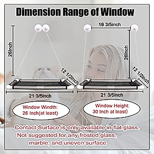 Cat Window Perch, Cat Hammock Window Seat w/Free Fleece Blanket 2023 Latest Screw Suction Cups Extra Large Sturdy Cat Bed Cat Resting Seat Hold Two Large Cats White Indoors (One Extra Suction Cup)