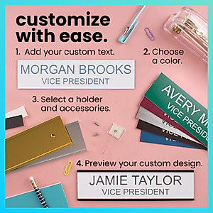 2" x 8" Custom Engraved Name Plate with Square Corners