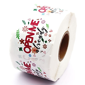 Open Me Already Stickers,Thank You Stickers,Handmade Stickers,Small Shop Stickers,Envelopes Stickers for Small Business, Online Retailers,Handmade Goods,500 Labels Per Roll