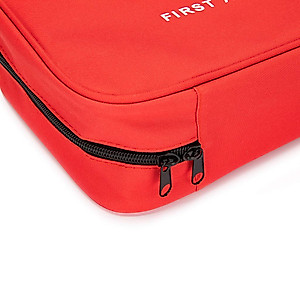 Jipemtra Red First Aid Bag Empty Travel Rescue Pouch First Responder Storage Compact Survival Medicine Bag for Car Home Office Kitchen Sport Outdoors