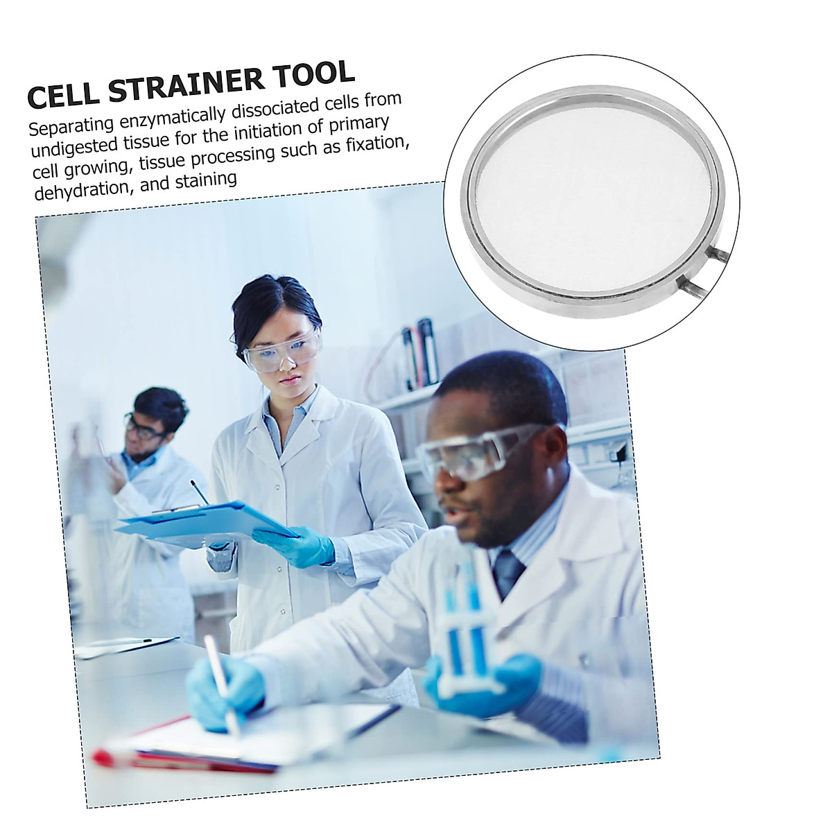 SOLUSTRE Lab Cell Strainer Mesh 150 Mesh Stainless Sieve for Cell Counting Sub-Culture Experiments