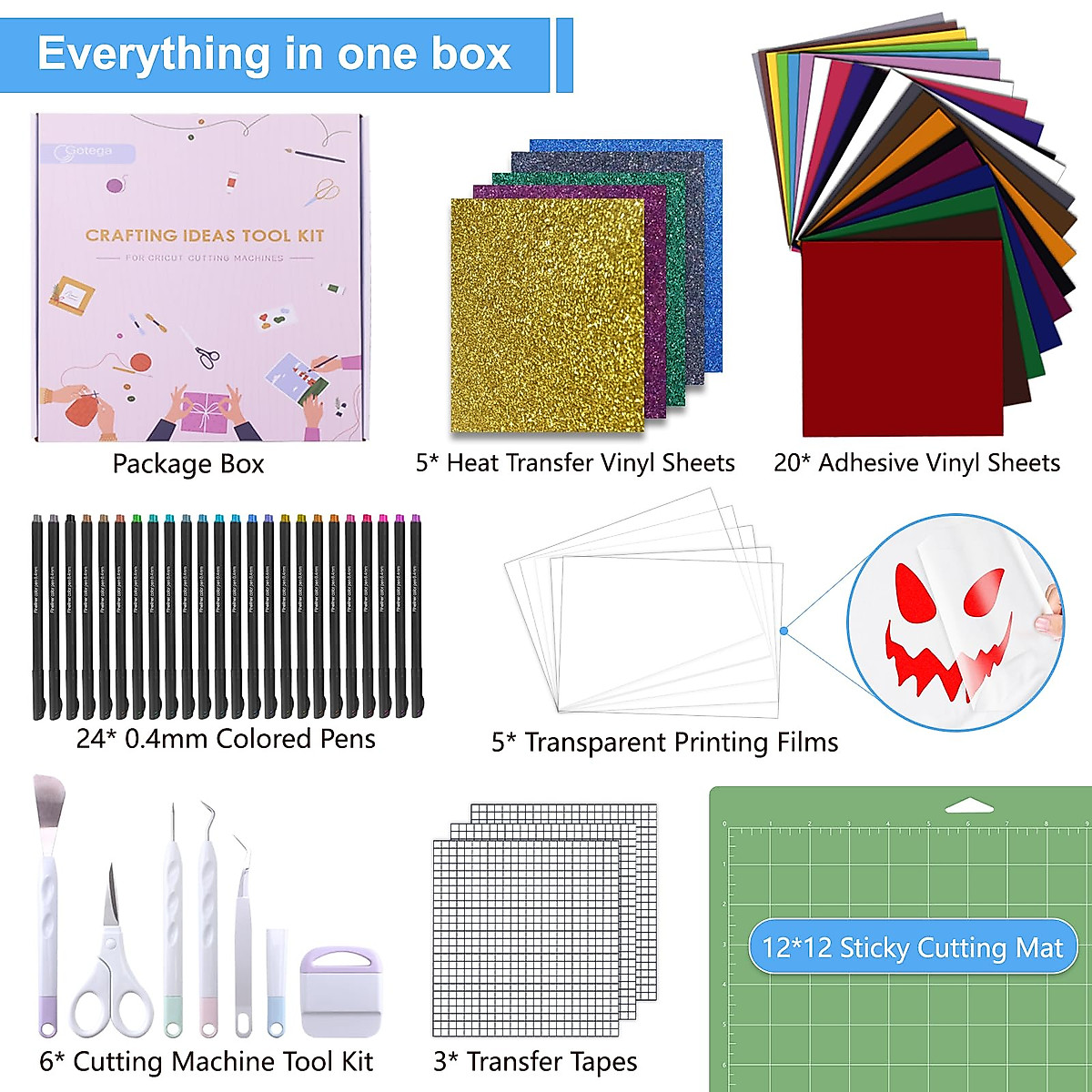 Gotega Ultimate Accessories Bundle for Cricut Makers Machine and All Explore Air - Wonderful Tool Kit Bundle as gifts for Beginners, Pros and Skilled Crafters - Instantly Create Amazing Crafting Projects