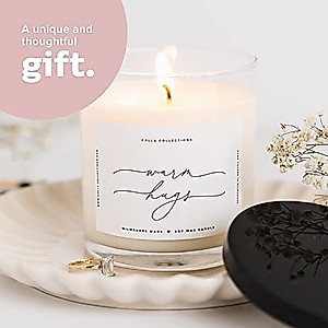 Warm Hugs Candle, Premium 75 Hour Burn Time, Sympathy Gift, Get Well Soon Gifts for Women, Lemongrass Lavender, USA Made Natural Soy Wax, Thinking of You for Her, Him, Friends, Mom, Divorce, Miss You