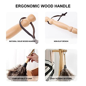SetSail Feather Duster, Fluffy Natural Ostrich Feather Dusters for Cleaning with Wooden Handle Eco-Friendly Feather Duster Cleaning Supplies for Furniture, Car, Collectibles...