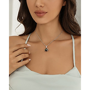 Red Lychee South Sea Cultured Black Pearl Necklace for Women 9-10 mm Round AAAA Quality Genuine Tahitian Pearl Pendant Necklaces Gift for Wife Mom Daughter