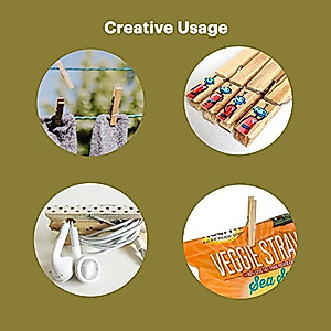 20PCS 3in Clothes Pins Wooden Clothespins for Multipurpose Everyday Laundry, Restaurant Menu, Towels, Craft, Photos, Grape Clip, Greenhouse Clip, Gardening Clip