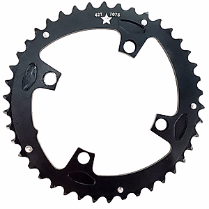 104mm BCD 4-Bolt SharkTooth Pro Mountain Outer Chainring Made in USA (42 Tooth)