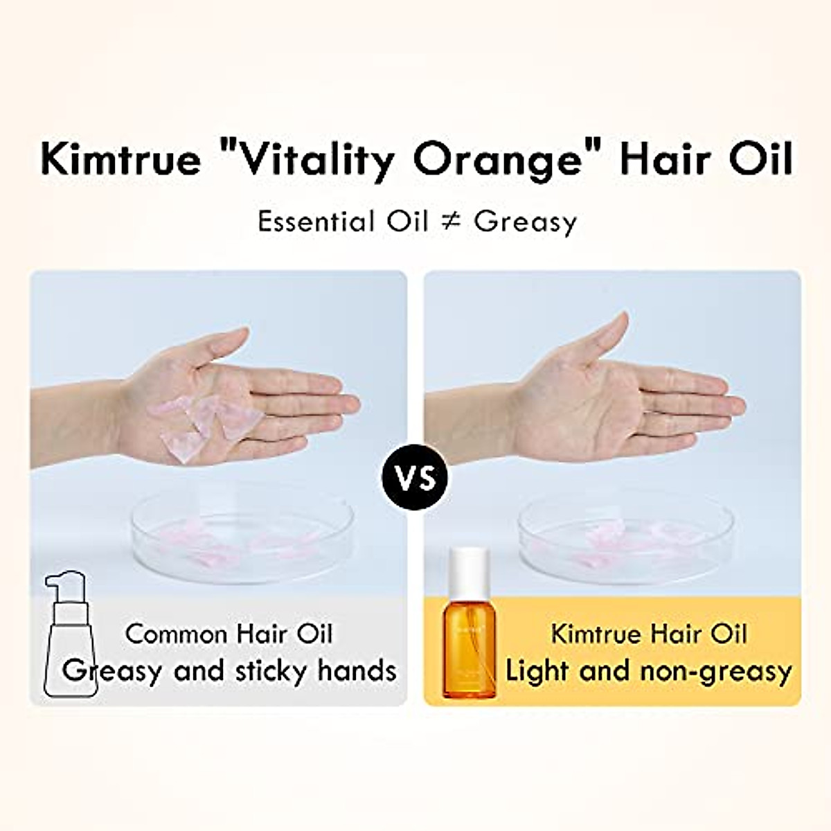 Kimtrue Hair oil for Frizzy Hair, Dry and Damaged hair,Curly hair and perm care,nourishing and Hydrating oils,Adds Shine and Smooths,Truly Non-greasy 2.7fl oz(80ml)