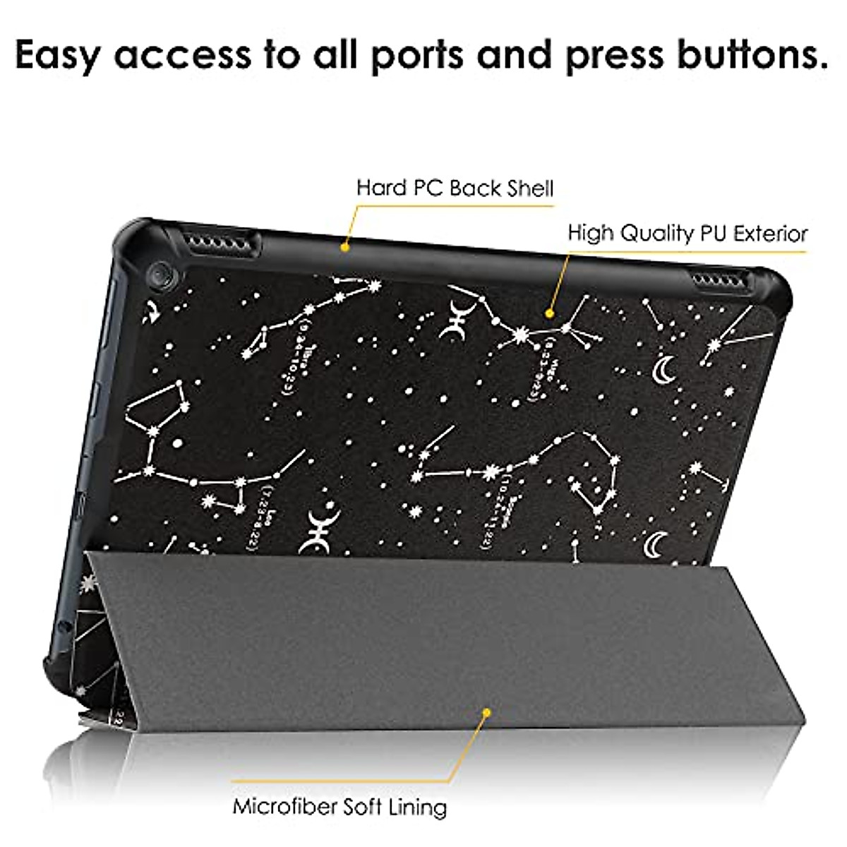 KuRoKo Case for All-New Amazon Fire HD 10 and Fire HD 10 Plus Tablet (Only Compatible with 11th Generation 2021 Release) - Ultra Lightweight Slim Shell Stand Cover Auto Wake/Sleep