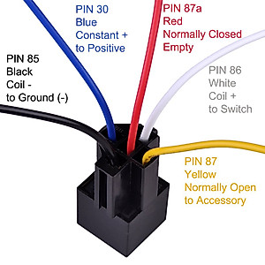 Ulincos Auto Relay U1914 with 14AWG Wire Harness, 12V DC 30/40A SPDT 5-Pin (Pack of 2)