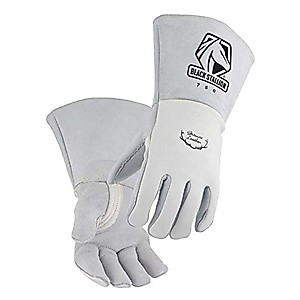 Black Stallion 750 Premium Grain Elkskin Stick Welding Gloves, Large, White