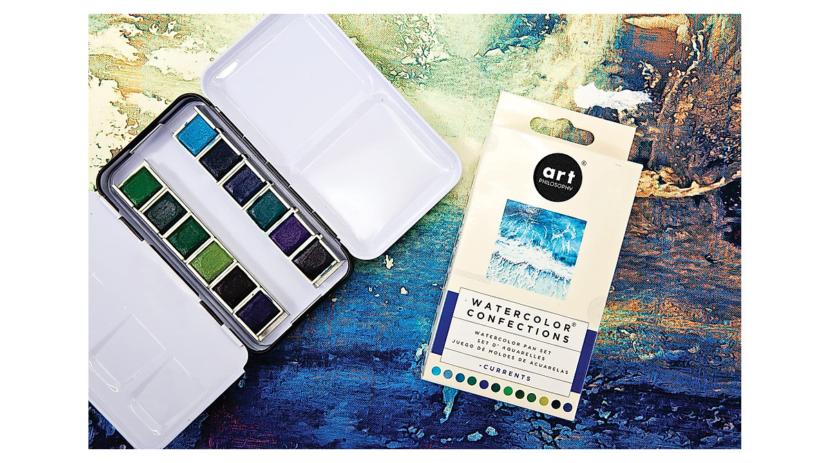 Prima Confections Watercolor Pans - 12 Colors for Creative Painting