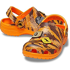 Crocs Jurassic World Classic Clogs, Dinosaur Kid and Toddler Slippers, Orange Zing, 5 US Unisex
