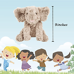 BSVOME 9 inches Elephant Stuffed Animals Soft Cute Elephant Doll Plush Stuffed Animal for Boys Girls (Khaki)