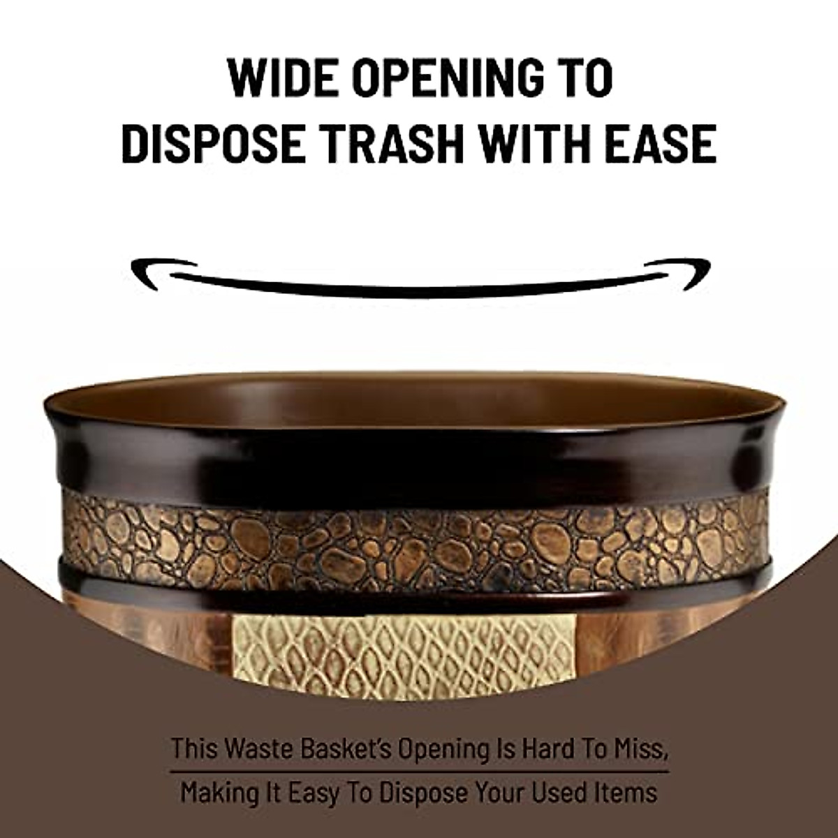 Zahari Home Zambia Stylish Waste Basket Modern Classic Luxury Decor Animal Print Western Design Trash Can