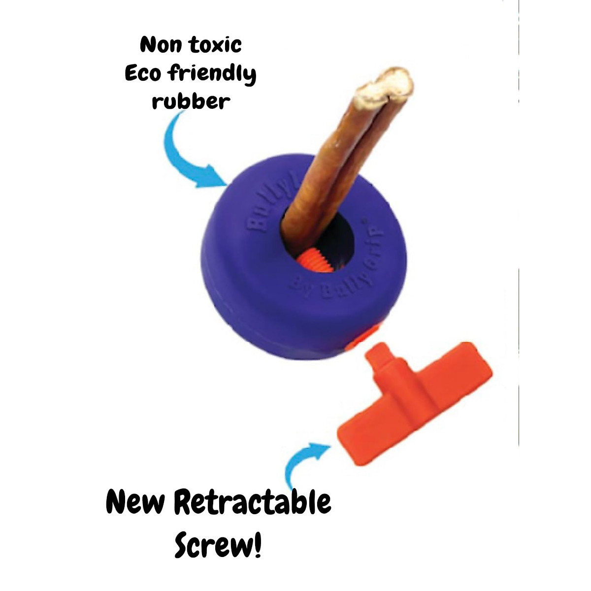 Bully Grip Bully Stick Holder for Dogs, Bully Lok Dog Safety Device, Prevents Choking Small, Medium, Large Dogs, Yak Cheese, Collagen, Dental Chew, Rawhide, Bone, Antler, Treats, Toy Safety Device