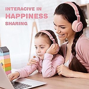 MIDOLA Kids Headphone Wired Over Ear Foldable Noise Protection Light Stereo Headset with Inline Cable AUX 3.5mm Mic for Young Boy Girl Child Travel School Pad Notebook Laptop Tablet Blue