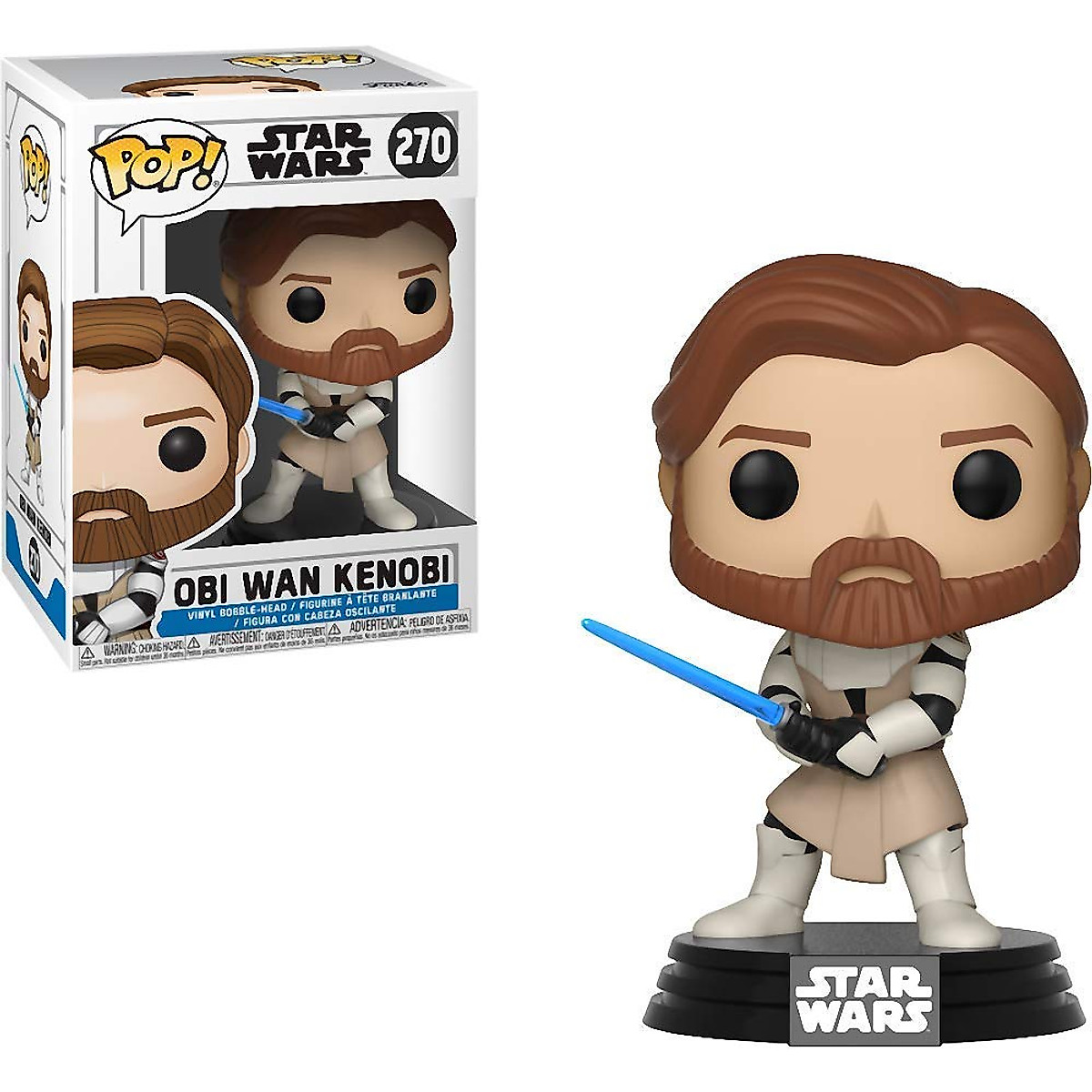 STAR WARS: Clone Wars - OBI Wan Kenobi Funko Pop! Vinyl Figure (Includes Compatible Pop Box Protector Case)