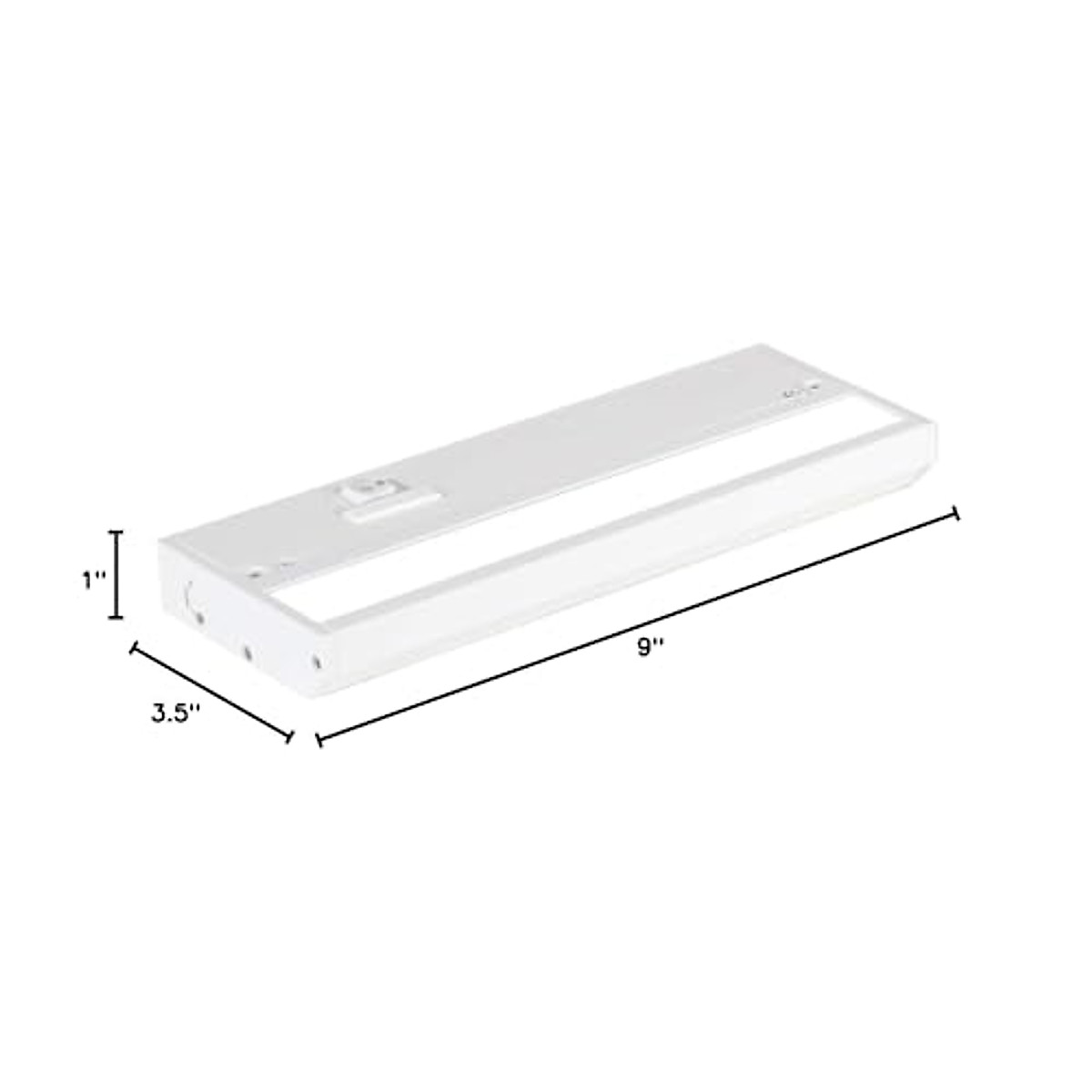 NSL LED Under Cabinet Lighting Dimmable Hardwired or Plugged-in Installation - 3 Color Temperature Slide Switch - Warm White (2700K), Soft White (3000K), Cool White (4000K) - 9 Inch White Finish