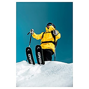 HEAD Kore Unisex Adults Durable All-Mountain Freeride Ski Pole with Adjustable Strap and Steel Tip, Black/White, 125