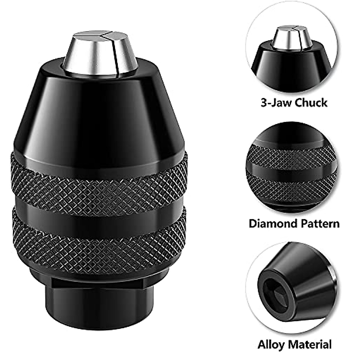 2-Pack Keyless Chuck, 1/32" to 1/8" Replacement 4486 Drill Keyless Bit Chuck Shank Rotary Tool Quick Change Adapter Kit Compatible for Dremel 4486 Model 395 3000 4000 4300 8220 3000 7300 Multipro