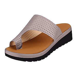 HunYUN 2019 New Women Thick Bottomed Sandal Shoes Wedge Heel Sandals Clip Toe Summer Beach Shoes