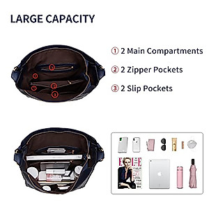 Hobo Bag for Women, Kabanmate Fashion PU Leather Handbag Large Crossbody Tote Shoulder Bag Purse for Ladies Daily Use Black