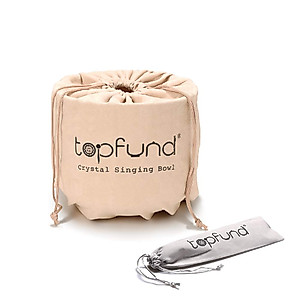 TOPFUND A Note Crystal Singing Bowl 8 inch Third Eye Chakra with Heavy Duty Carrying Case and Suede Mallet