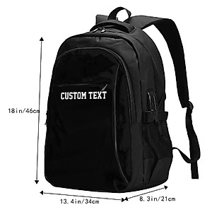 Aolun Custom Travel Laptop Backpack with USB Charging Port Personalized Backpack with Name Picture for Men Women Business