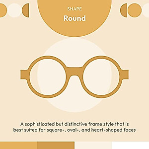 EYEBUYDIRECT Round Blue Light Filtering Glasses for Women and Men, Computer Glasses for Eyestrain Protection, Colman, Large