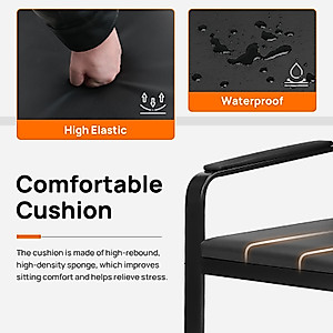 Bestmart PVC Leather 3PCS Office Reception Sofa Set Executive Side Waiting Room Visitor Guest Sofa,Dark Black