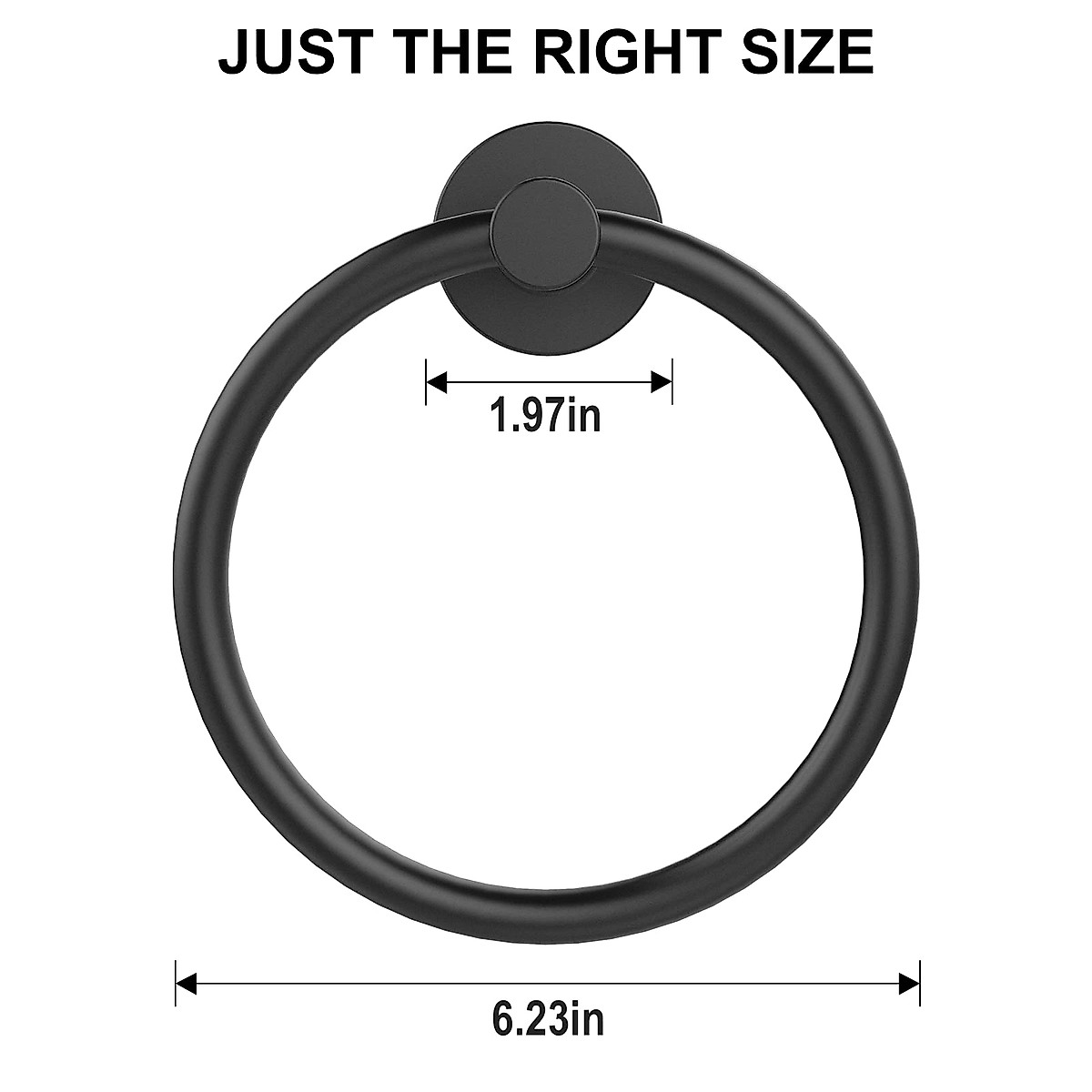 SetSail Towel Holder for Bathroom Wall Matte Black Towel Ring 304 Stainless Steel Hand Towel Holder Heavy Duty Towel Hanger for Bath, Kitchen