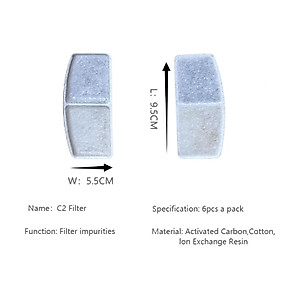 HTRainPets 6-Piece Pet Water Fountain Replacement Filters Set for 88oz/2.6L Automatic Pet Fountain Cat Water Fountain Dog Water Dispenser