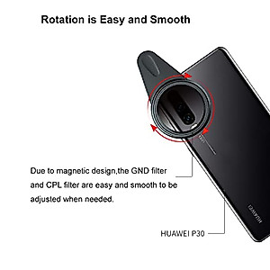 Kase 41mm Magnetic Cell Phone Lens CPL Filter Kit,Includes Circular Polarizer Filter,Soft Graduated ND1.2 Filter,Lens Clip for iPhone 14 13 12 11 8 7 XR X XS,Samsung Android Smartphone