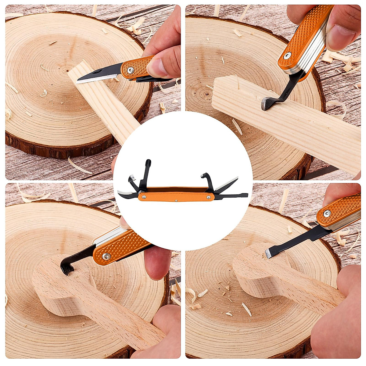 Omninmo Traditional Folding Whittling Knife with 1.5in Detail Blade, Sawcut Handle, Nickel Silver Bolsters, Multi-Tool Portable Carving Tool Right Handed Carving Jack for Carving Camping EDC Outdoors