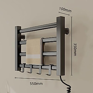 KHZKHC Towel Warmers 80w, Electric Heated Towel Dryer, One-Button 55 ° C, Punching/No Punching, Ipx4 Waterproof No Leakage, for Kitchen, Bathroom, Bedroom, Study Corridor