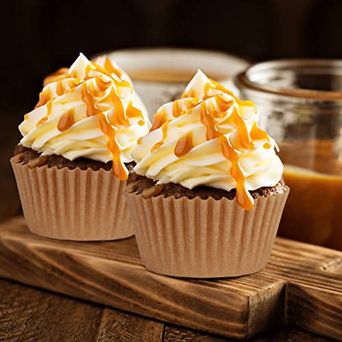 Caperci 500 Count Mini Cupcake Liners Natural Muffin Liners Greaseproof No Smell Small Cupcake Wrappers Baking Cups