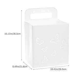 Zerodeko Plastic Laundry Baskets Laundry Basket Foldable Clothes Storage Basket Laundry Cloth Hamper Sorter Wall Hanging Plastic Laundry Baskets for Home Bedroom White