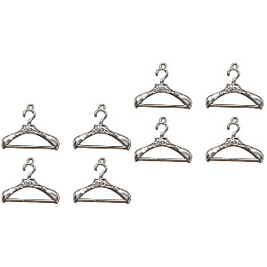 KESYOO 40Pcs Mini Hangers for Crafts Alloy Doll Hangers Miniature Hangers Pendant Charms DIY Jewelry Making Accessories for Necklace Bracelet Antique Silver