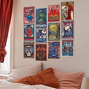 HK Studio Grunge Room Decor Aesthetic Posters - Skeleton Hippie Room Decor 8" x 12" Pack 12