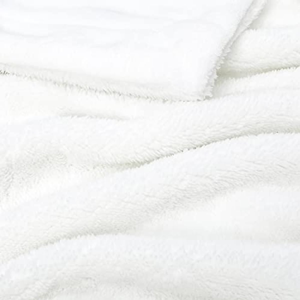 TILLYOU Reversible Plush Sherpa Fleece Baby Blanket for Boys, Girls, Kids, Toddler, Infant, Newborn, 40”x50” - Fuzzy Fluffy Warm Throw Blanket for Toddler Bed, Crib, Stroller, Bassinet, Pet, White